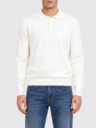 HUGO BOSS Lang&auml;rmeliges Strick-Poloshirt aus reiner Schurwolle