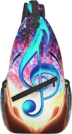 Generic Sac &agrave; dos &agrave; bandouli&egrave;re pour homme - Cl&eacute; de sol et main - Sac &agrave; dos de randonn&eacute;e pour homme