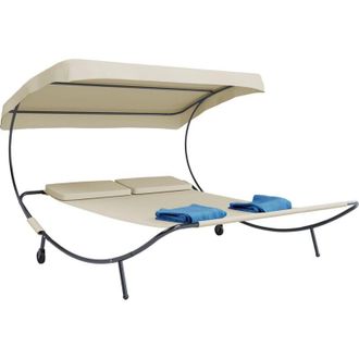 ebuy24 S&eacute;jour solaire Bindox h. 137 x l. 180 x p. 200 cm Cr&egrave;me