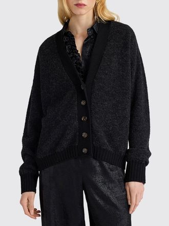Momoni Cardigan &agrave; col en V Momon&igrave; en m&eacute;lange de laine avec &eacute;paules tombantes et bords c&ocirc;tel&eacute;s