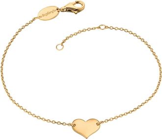 Engelsrufer Damen-Armband mit Herz-Anhänger aus Sterling-Silber in der Farbe Gold, Länge: 17 + 3cm, ERB-LILHEART-G