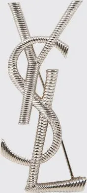 Saint Laurent Broche en laiton avec monogramme YSL entrelac&eacute;