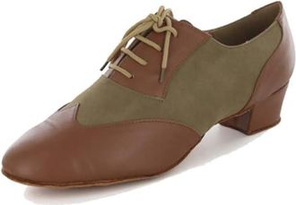 MGM-Joymod Chaussures de Danse Latine &agrave; Lacets pour Homme - Style Classique et Tendance &agrave; Bout ferm&eacute; - Salsa Tango Samba Jazz Rumba - pour Salle de Bal, Marron 4