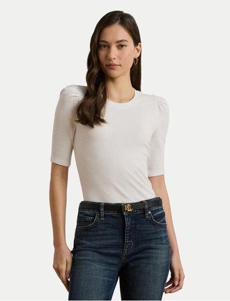 Lauren Ralph Lauren Bluse 200902618006 Weiß Slim Fit