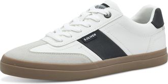 s.Oliver Herren Sneaker flach mit Schnürsenkeln Low Top, Mehrfarbig (White/Black), 44 EU