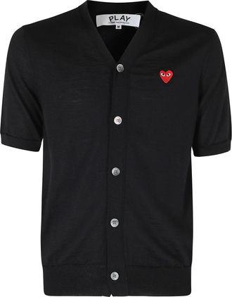 Comme Des Gar&ccedil;ons Homme, Pulls, Noir, Taille: M V Neck Cardigan Emblem