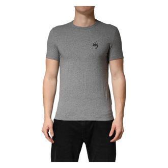 Dolce & Gabbana DG Logo Rundhals-Unterhemd T-Shirt - - Tops - Herren - Grau - XS
