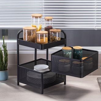 Generic Universall Multifunktionales Regal K&uuml;chenrollwagen Obstkorb Rollwagen Mit 2/3/4/5 Ebenen Mehrlagiges Aufbewahrungsbeh&auml;lter K&uuml;chenregal Organizer F&uuml;r K