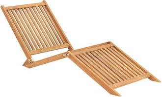 vidaXL Chaise longue Bois de teck solide