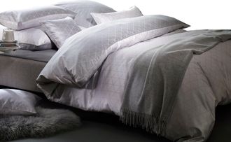 Curt Bauer Mako-Brokat-Damast Wendebettw&auml;sche JOVE perlgrau 1 Bettbezug 200 x 200 cm + 2 Kissenbez&uuml;ge 80 x 80 cm