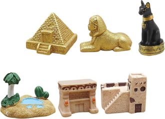 DOITOOL 6 Stück Teiliges Ägyptisches Miniaturfiguren Set aus Resin für Schreibtischdekoration Realistische Pyramide Sphinx Antike Architektur Detailreich Einz