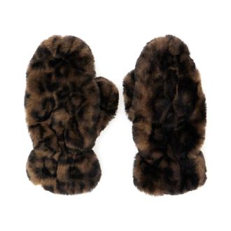 Apparis Leopardenmuster Braun Ecofur Handschuhe Frau - - Accessories - Damen - Braun - ONE SIZE