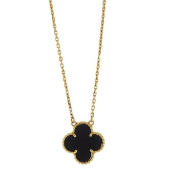 Van Cleef & Arpels Magic Alhambra Pendant Necklace 18K Rose Gold and Onyx