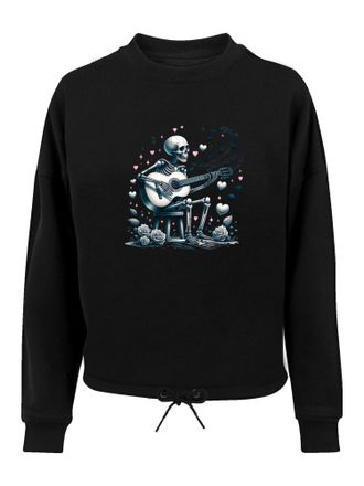 F4NT4STIC Sweatshirt Skelett spielt Gitarre, Musik, Liebe