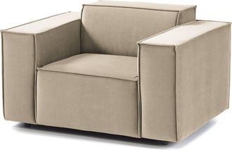 Studio Copenhagen home24 Sessel Beige/Beige Samt Shyla 120 x 70 x 96cm