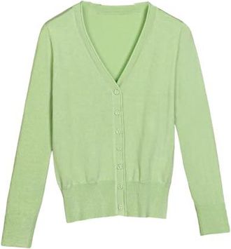 Generic Cardigan court noir en jersey pour femme, manteau de printemps, pull tricot&eacute; mode cor&eacute;enne, turquoise, Taille 3XL