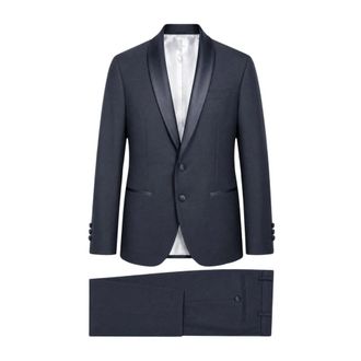 Paoloni Zweireihiger Anzug mit Schalkragen - - Suits - Herren - Blau - L