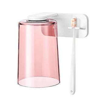 Generic Badezimmerbecher - Selbstklebender Magnetischer Zahnb&uuml;rstenhalter,Invertierter Halter Und St&auml;nder F&uuml;r Mundsp&uuml;lungen | F&uuml;r Dusche WC Wohnung Studentenh