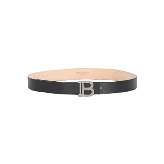 Balmain Homme, Accessoires, Noir, Taille: 90 CM Ceinture B en cuir lisse
