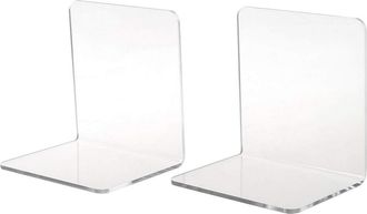 Myya Buchst&uuml;tzen, robust, Acryl, transparent, klein, kreativ, f&uuml;r B&uuml;ro, Schule, Schreibtisch, Buchst&uuml;tzen, 1 Paar