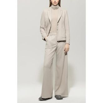 Luisa Cerano Pantalon Large en Flanelle - Femme - Pantalons - Beige - Taille: 40 FR