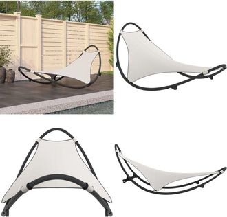 vidaXL Vidaxl - Schaukelliege mit Rollen Stahl & Textilene Creme - Sonnenschirm - Gartenstuhl - Lounge Chair - Au&szlig;enm&ouml;bel - Gartenlounge - Home & Living