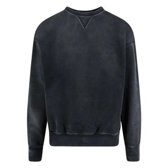 Maison Margiela Homme, Sweatshirts et sweats &agrave; capuche, Noir, Taille: M SweaT-shirt d&eacute;lav&eacute; en coton avec logo