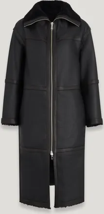 Belstaff Belstaff Helix Mantel für Damen Merino Shearling Schwarz XS