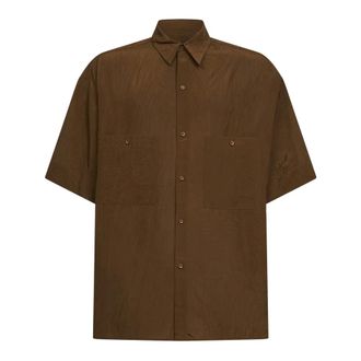 Uma Wang UMA Wang, Homme, Chemises, Brun, Taille: S Chemise &agrave; Manches Courtes avec Poches de Poitrine
