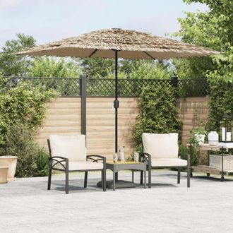 vidaXL Vidaxl - Parasol de jardin avec led et m&acirc;t en acier marron 248x248x248cm