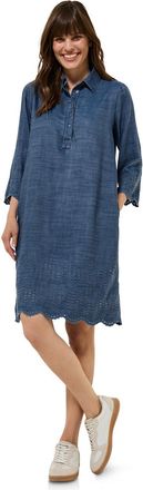 Cecil Lyocell Embroidery Dress mid Blue wash XXL
