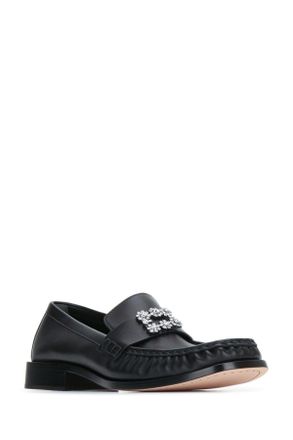 Roger Vivier Womens Viv Moc Strass Loafer 25 Nero Mocassini Loafers