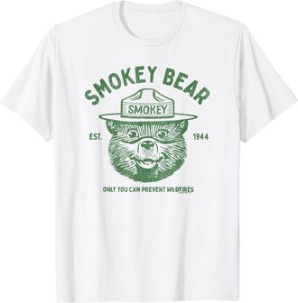 Giant Step Design Co. Vintage Smokey Bear Logo Only You Can Prevent Wildfires T-Shirt