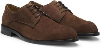 HUGO BOSS Derby-Schn&uuml;rer Tayil aus Veloursleder mit Ledersohle in
