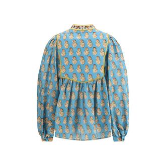Valentino Womens Petales Damour Print Blouse