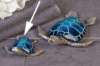 Casablanca Schildkr&ouml;te Josie Poly,blau/Silber L.10cm