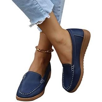 Onsoyours Mocassins Femme Chaussure Bateau Confort Loafers Plates Chaussures de Conduite Chaussures Décontractées B Bleu 41 EU