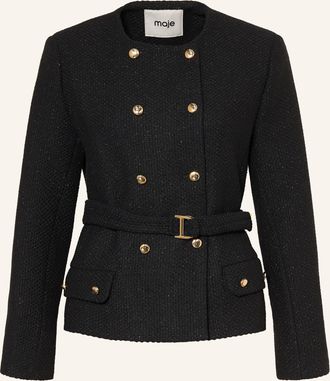 Maje Tweed-Blazer Mit Glitzergarn schwarz