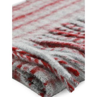 Marni Virgin Wool Check Scarf - Red