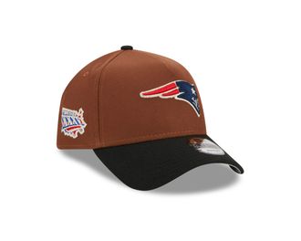 New Era New England Patriots NFL Harvest Superbowl XXXVI Brown Black 9Forty A-Frame Snapback Cap - One-Size