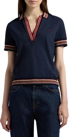 Harmont & Blaine Femme, Tops, Bleu, Taille: 40 FR Polo Col V