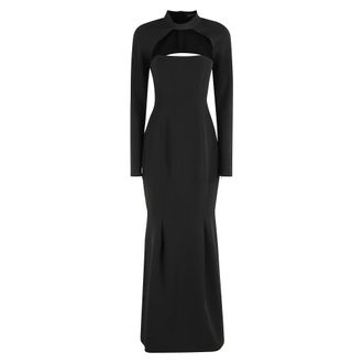 Federica Tosi Schwarzes Langes Kleid mit Abnehmbarer Schulterjacke - - Dresses - Damen - Schwarzk - M