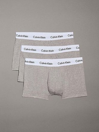 Calvin Klein 3er-pack Low-rise Trunks - Cotton Stretch - Grey Heather - Herren - XS