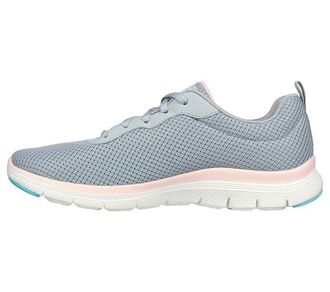 Skechers Femme Flex Appeal 4.0 Brilliant View Basket, Gray Mesh Light Pink Trim, 37.5 EU