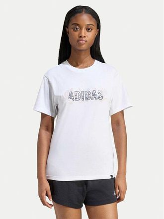 adidas T-Shirt Animal Graphic KB7146 Wei&szlig; Regular Fit