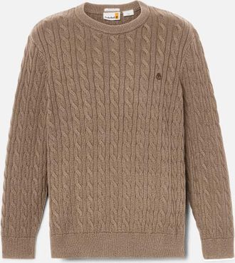 Timberland Williams River Rundhalspullover mit Zopfmuster f&uuml;r Herren in Braun, Herren, Braun, Gr&ouml;&szlig;e