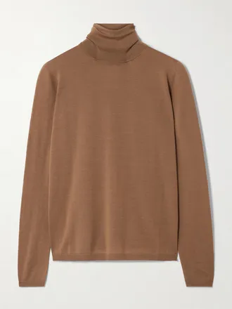 Max Mara Pull À Col Roulé En Laine Saluto - Marron