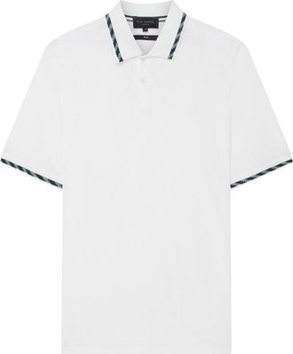 Ted Baker Ss Polohemd Mit Jacquard-jacquardmuster, Wei&szlig;