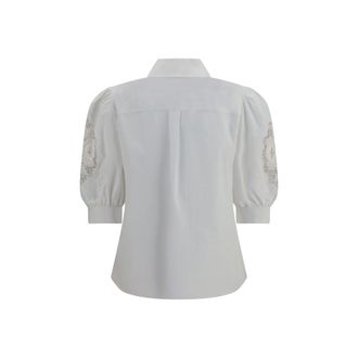 Valentino Garavani Womens White Cotton Blouse