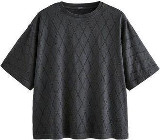 Next T-Shirt T-Shirt in Washed-Optik mit Glitzermotiven (1-tlg)